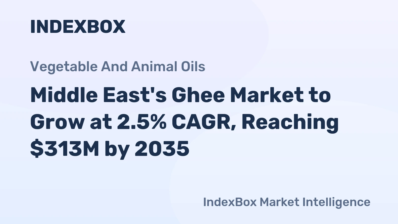 Middle East's Ghee Market to Grow at 2.5% CAGR, Reaching $313M by 2035