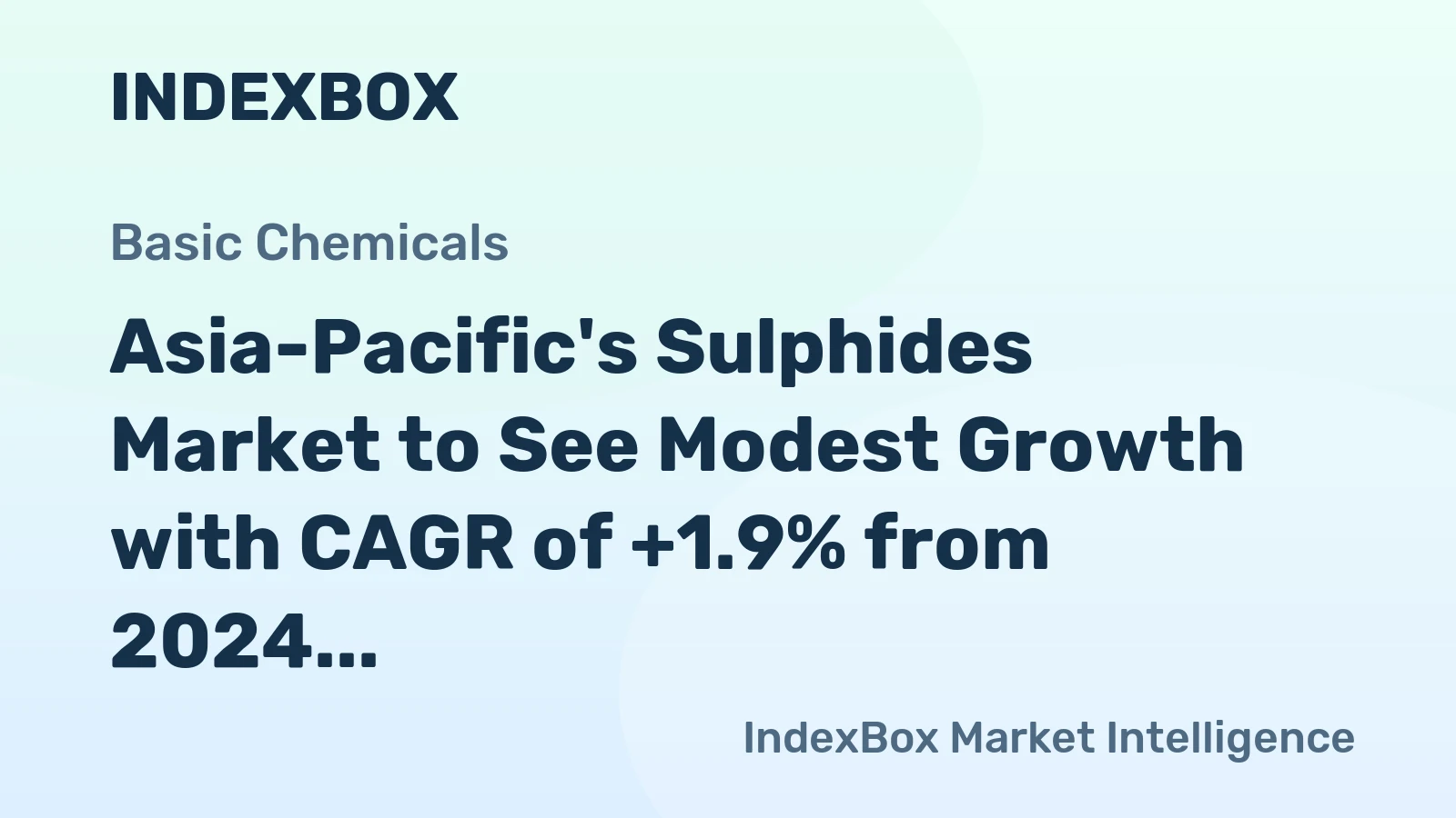 Asia-Pacific's Sulphides Market to See Modest Growth with CAGR of +1.9% from 2024 to 2035