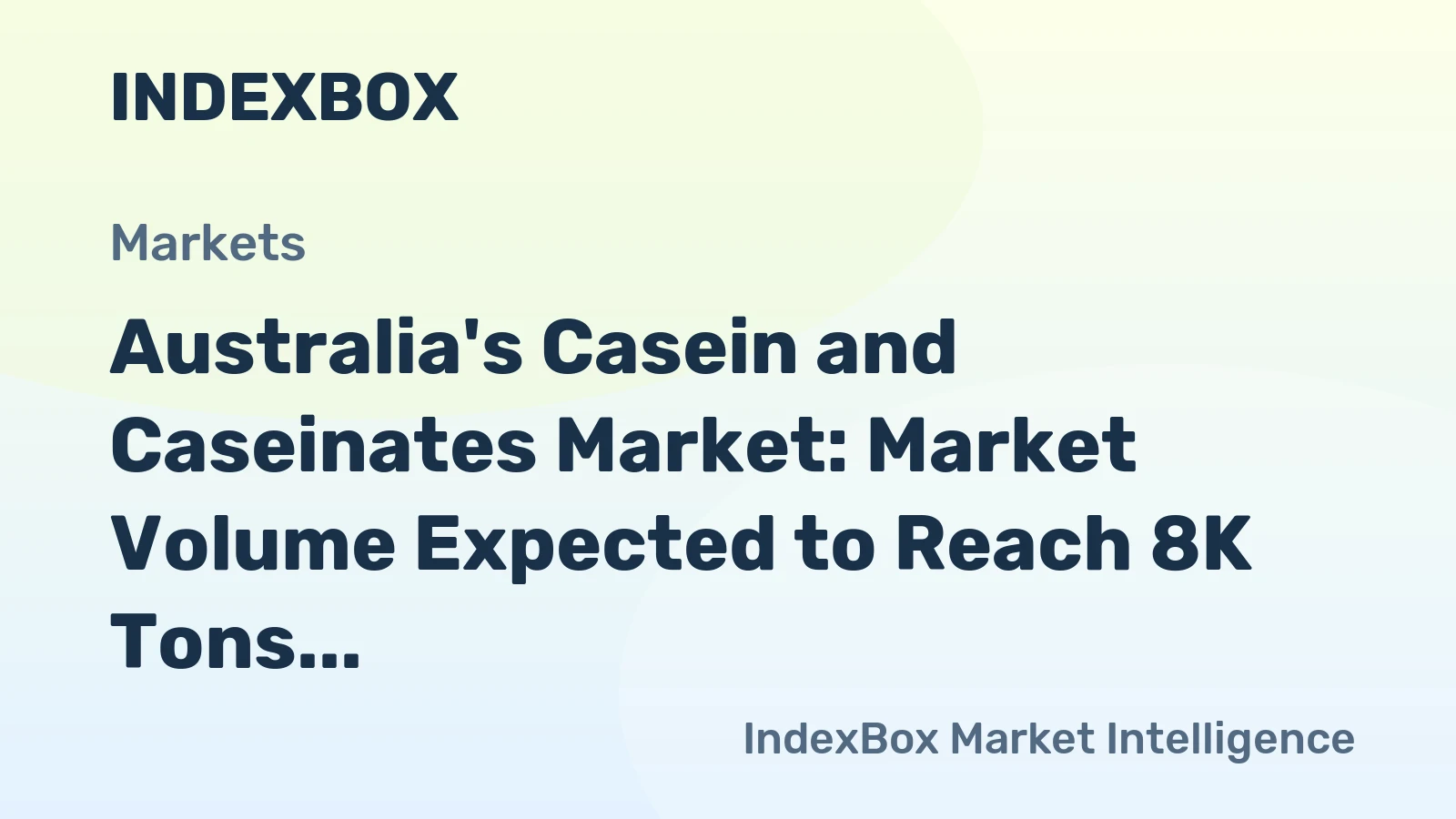 Australia's Casein and Caseinates Market: Market Volume Expected to Reach 8K Tons by 2035, with Market Value Projected at $79M