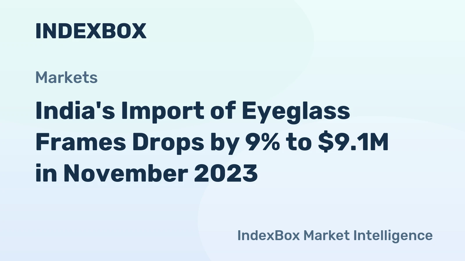 India's Import of Eyeglass Frames Drops by 9% to $9.1M in November 2023