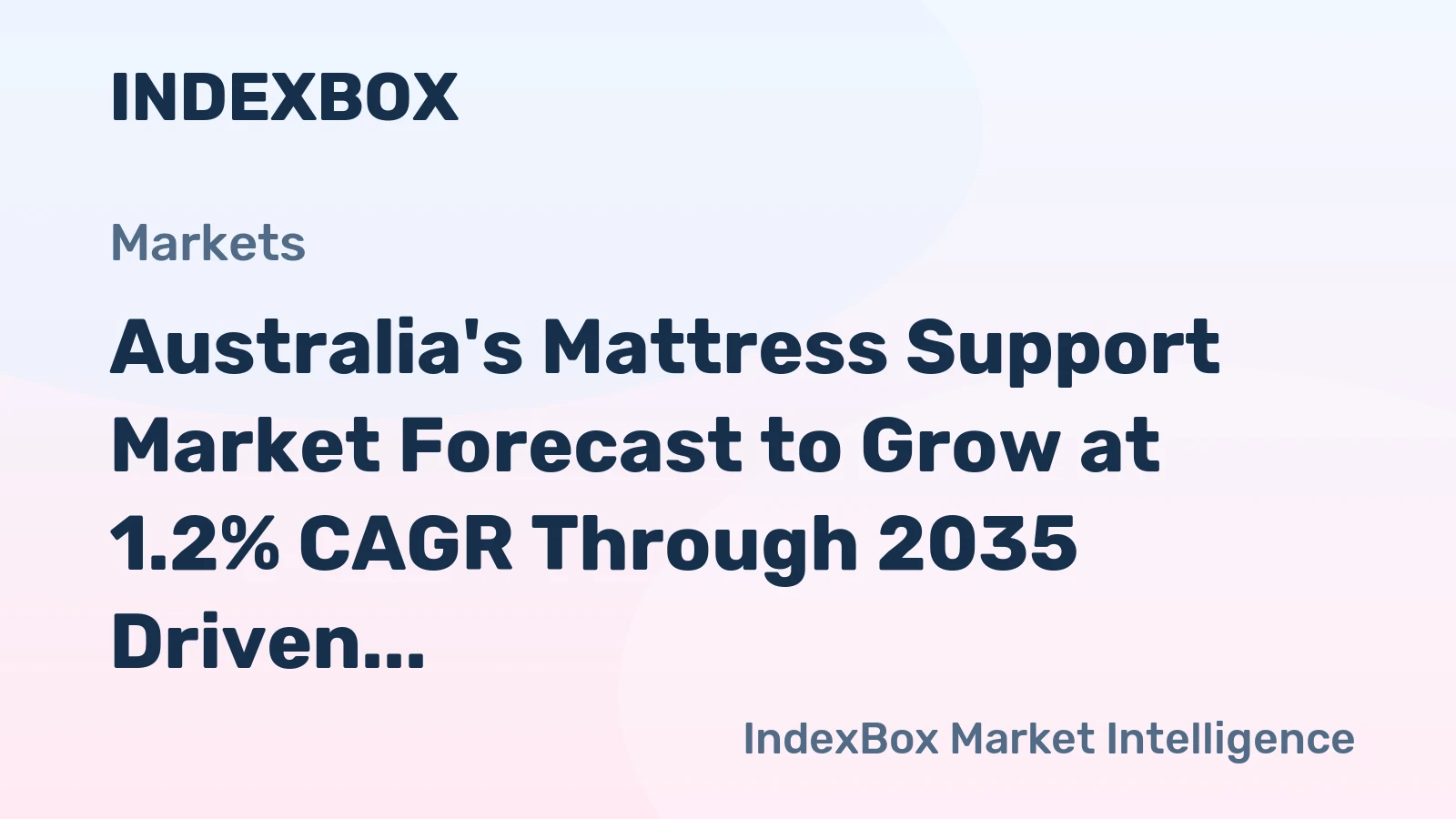 Australia's Mattress Support Market Forecast to Grow at 1.2% CAGR Through 2035 Driven by Steady Demand