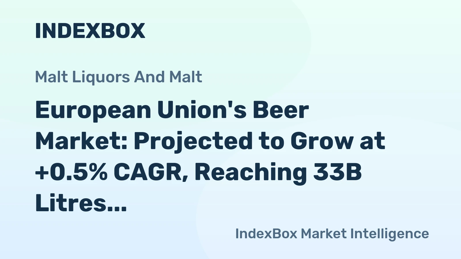 European Union's Beer Market: Projected to Grow at +0.5% CAGR, Reaching 33B Litres by 2035