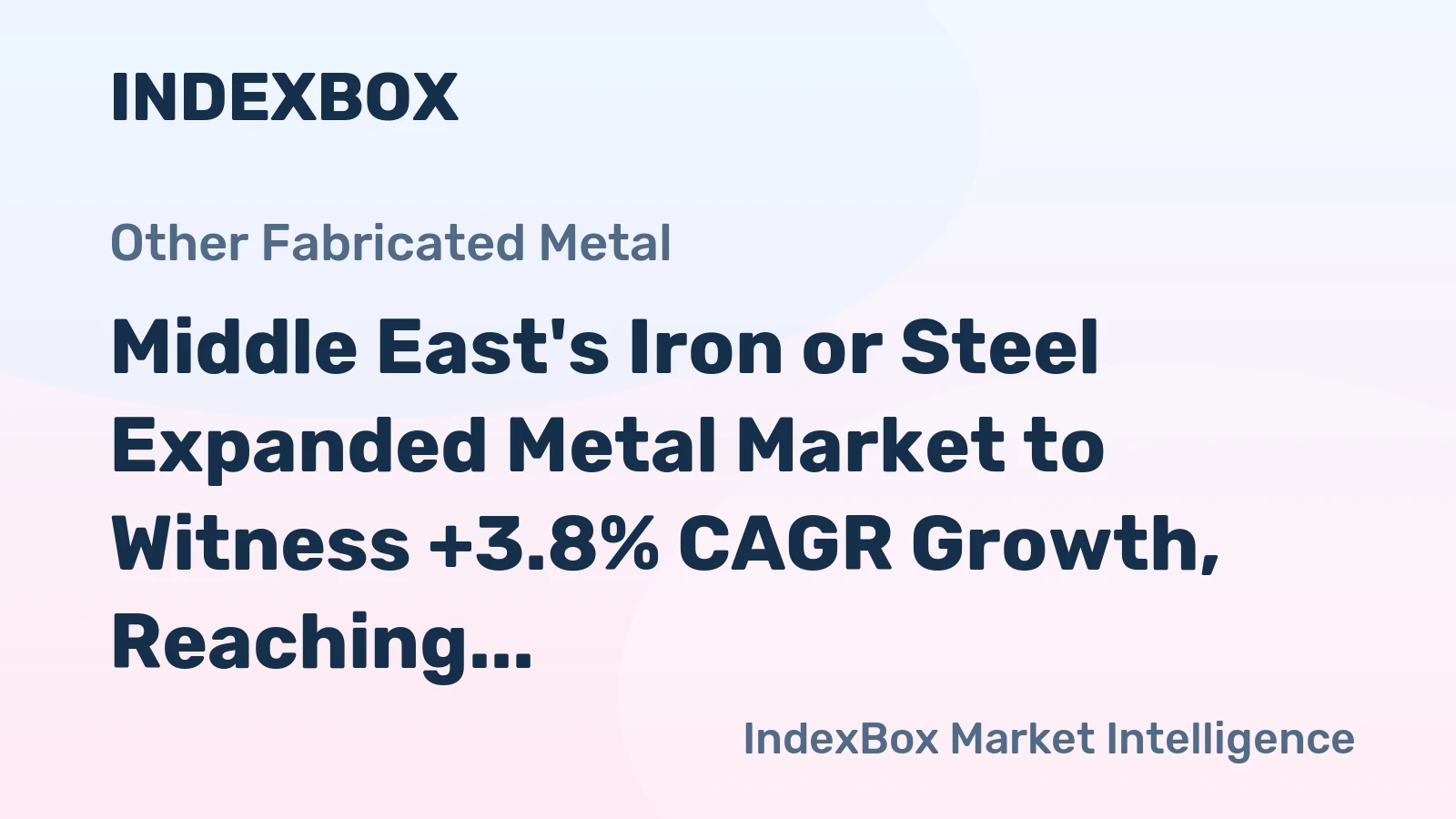 Middle East's Iron or Steel Expanded Metal Market to Witness +3.8% CAGR Growth, Reaching $115M by 2035