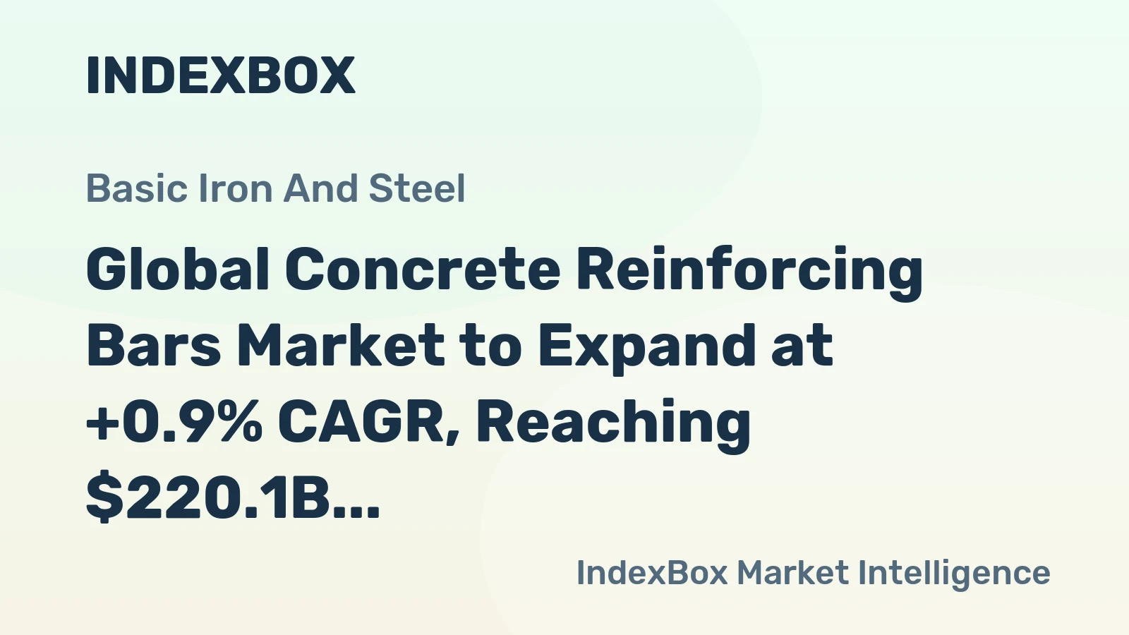 Global Concrete Reinforcing Bars Market to Expand at +0.9% CAGR, Reaching $220.1B by 2035