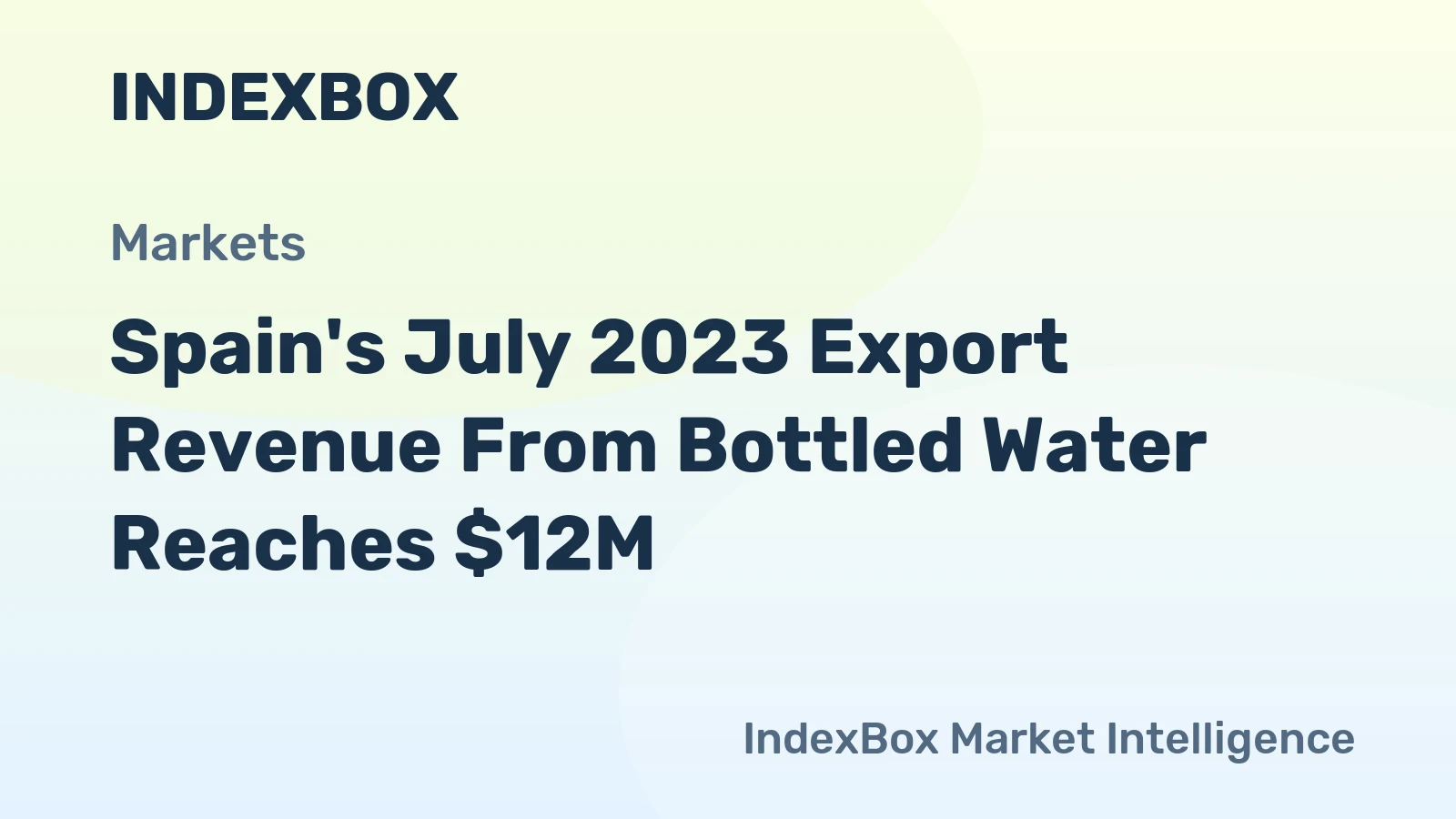 Spain's July 2023 Export Revenue From Bottled Water Reaches $12M