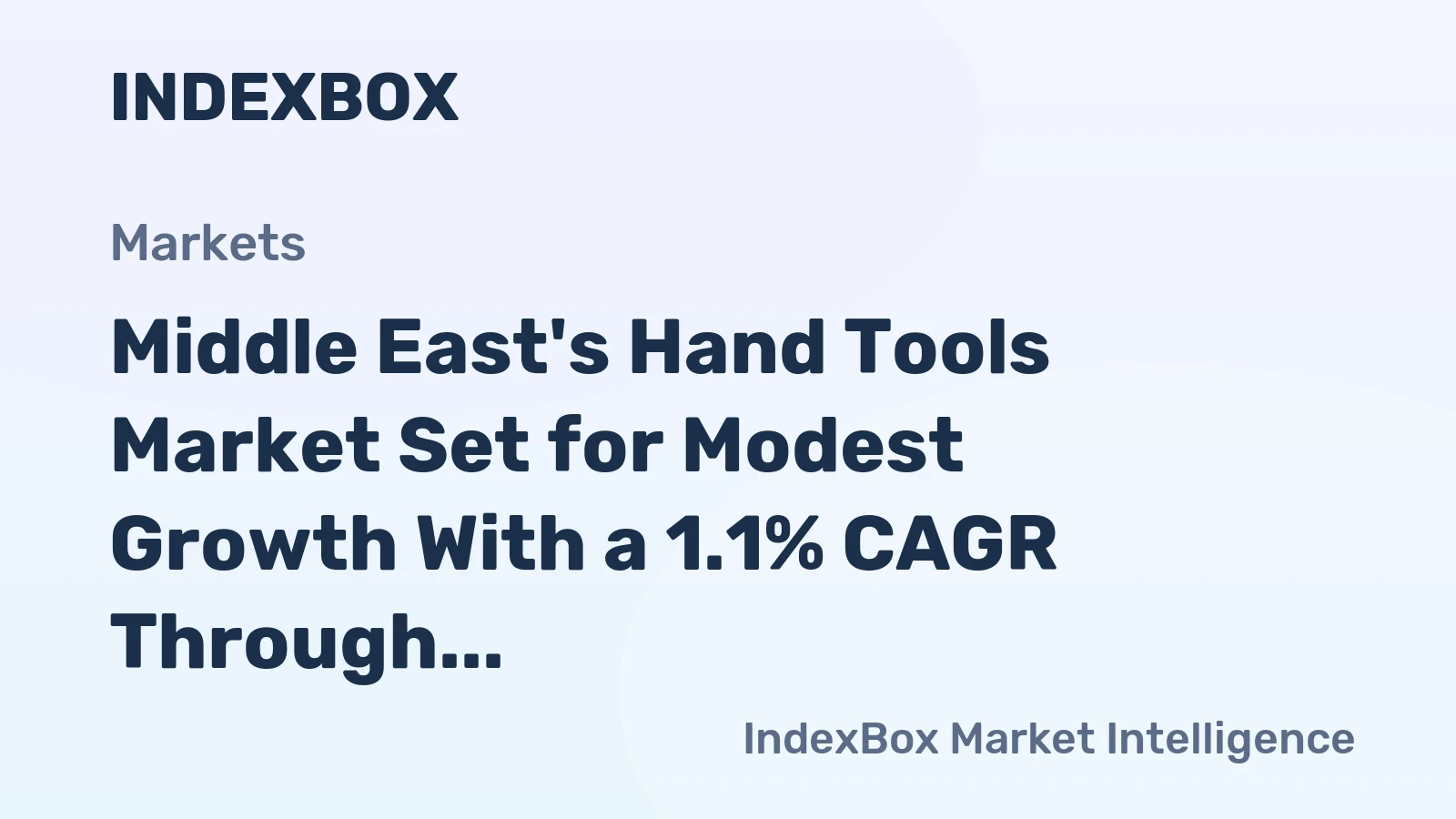Middle East's Hand Tools Market Set for Modest Growth With a 1.1% CAGR Through 2035