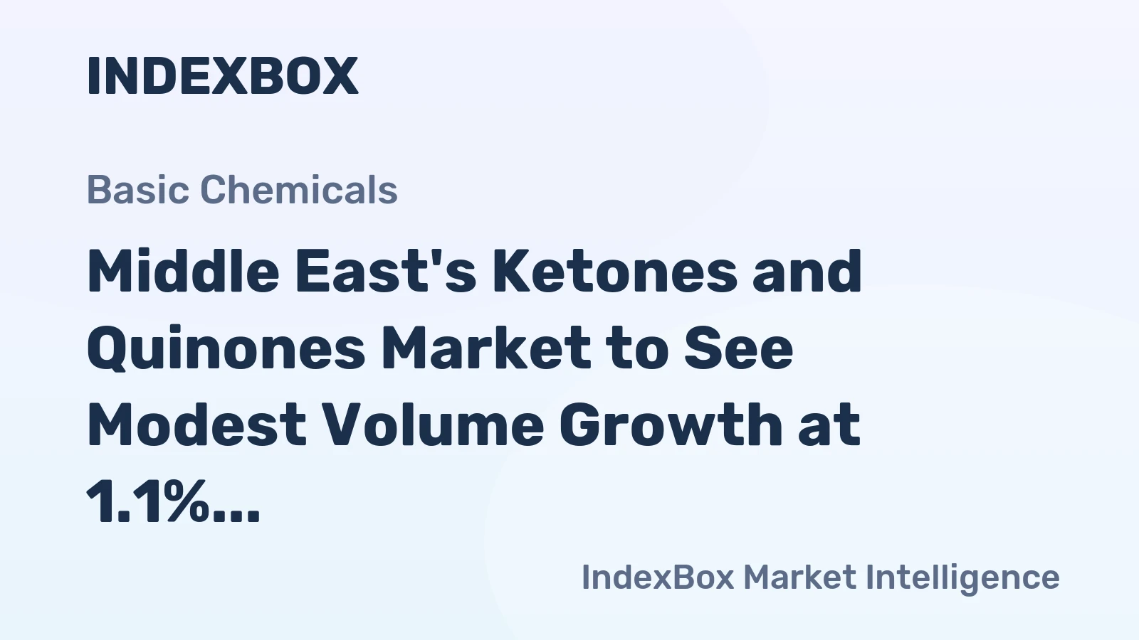 Middle East's Ketones and Quinones Market to See Modest Volume Growth at 1.1% CAGR Through 2035