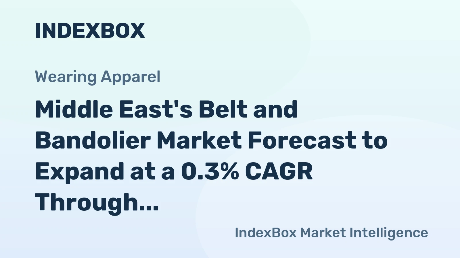 Middle East's Belt and Bandolier Market Forecast to Expand at a 0.3% CAGR Through 2035