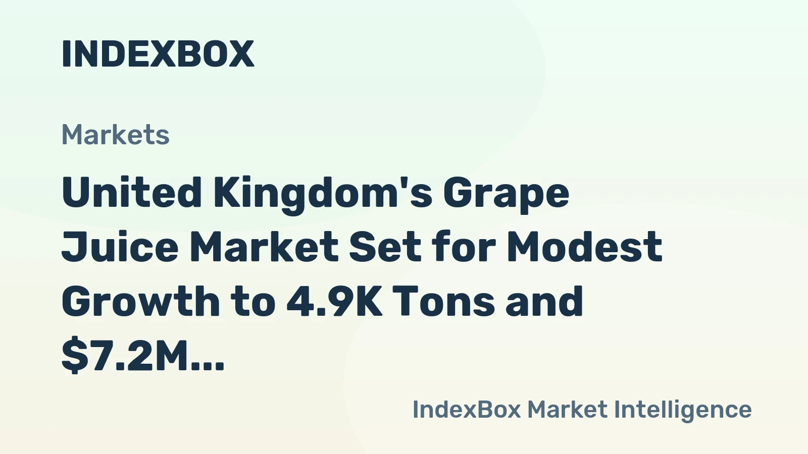United Kingdom's Grape Juice Market Set for Modest Growth to 4.9K Tons and $7.2M by 2035