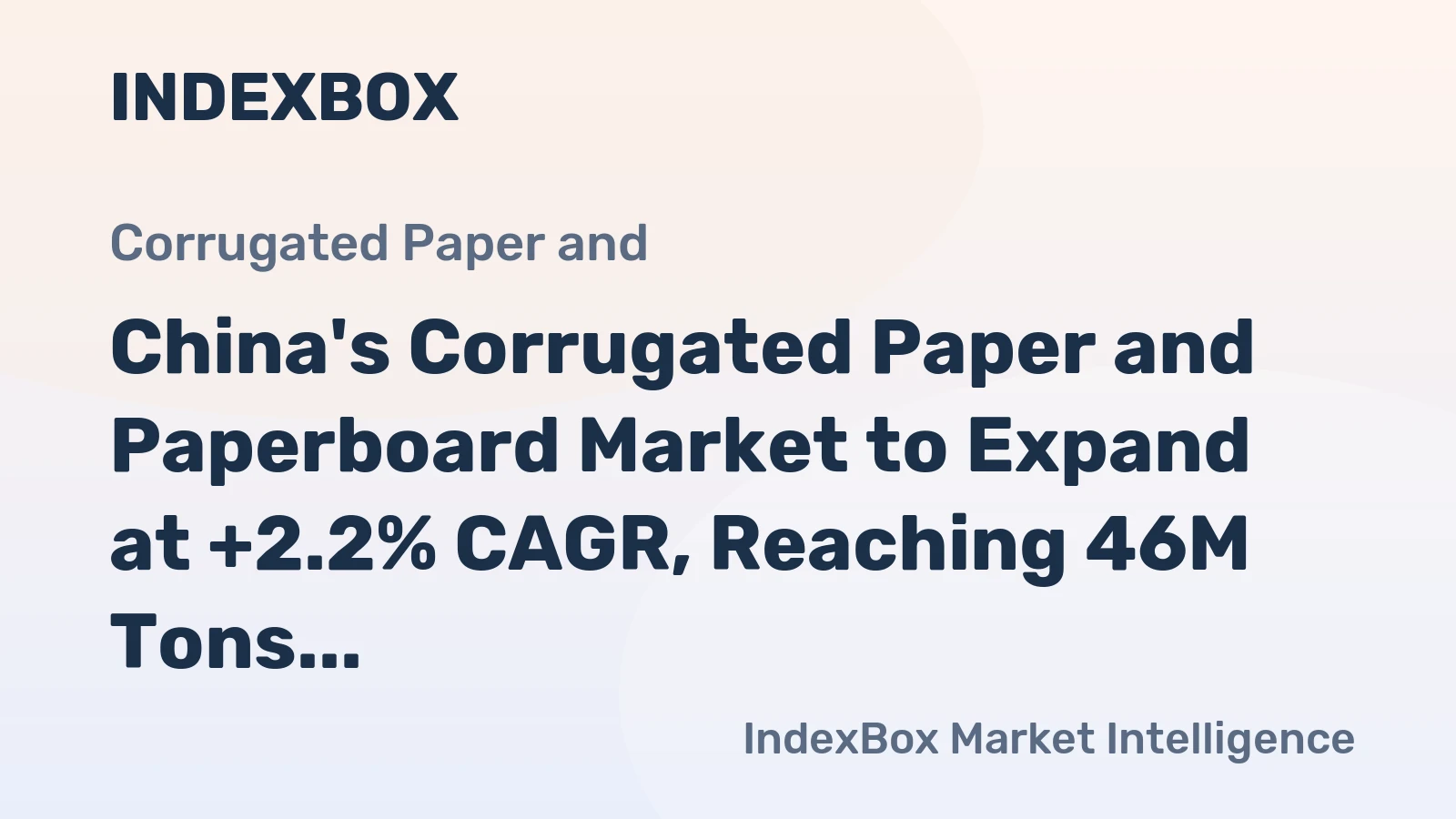 China's Corrugated Paper and Paperboard Market to Expand at +2.2% CAGR, Reaching 46M Tons by 2035