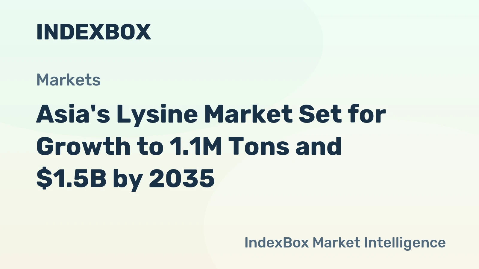 Asia's Lysine Market Set for Growth to 1.1M Tons and $1.5B by 2035