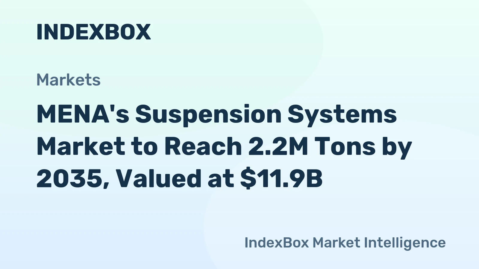 MENA's Suspension Systems Market to Reach 2.2M Tons by 2035, Valued at $11.9B