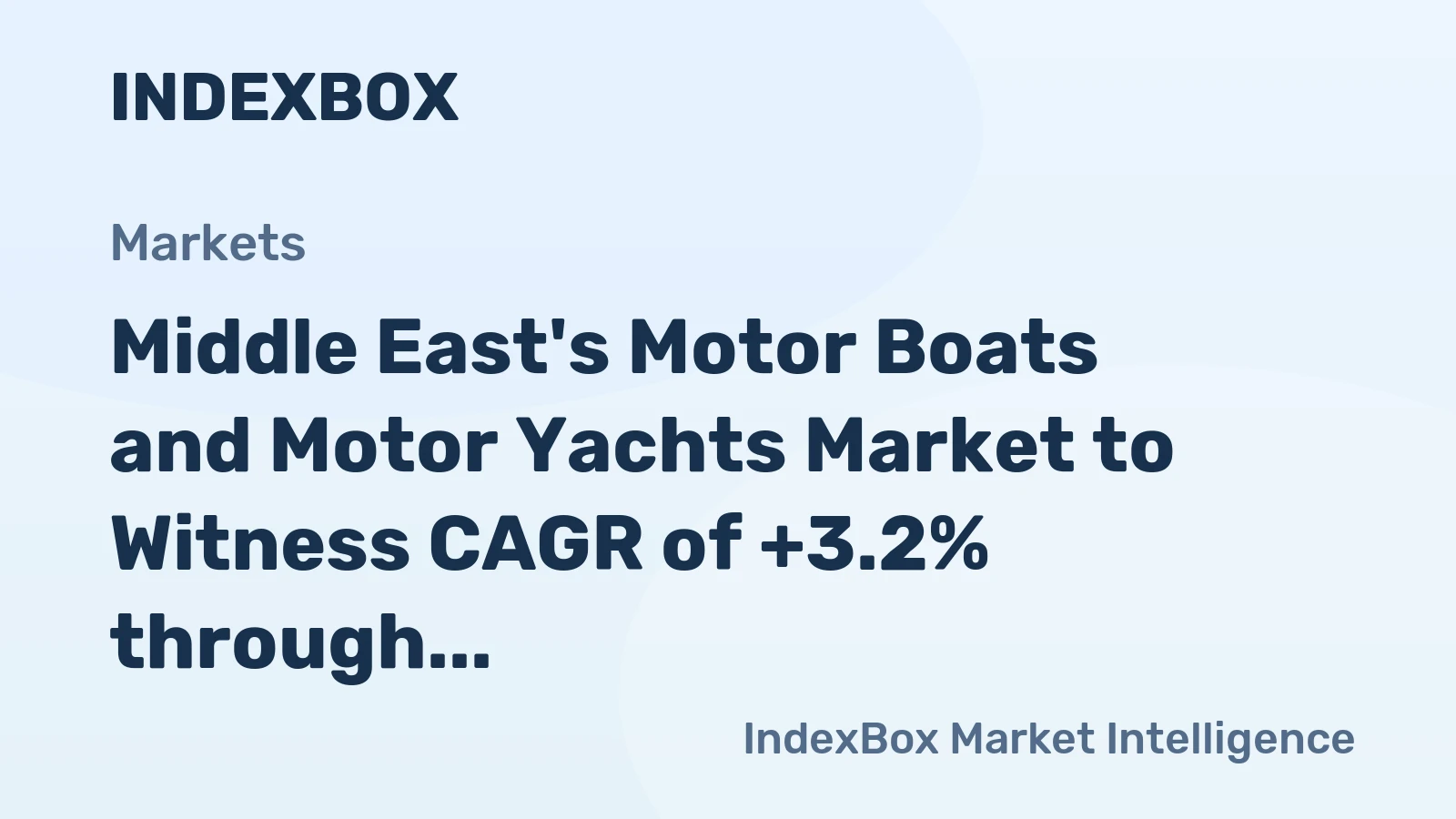 Middle East's Motor Boats and Motor Yachts Market to Witness CAGR of +3.2% through 2035