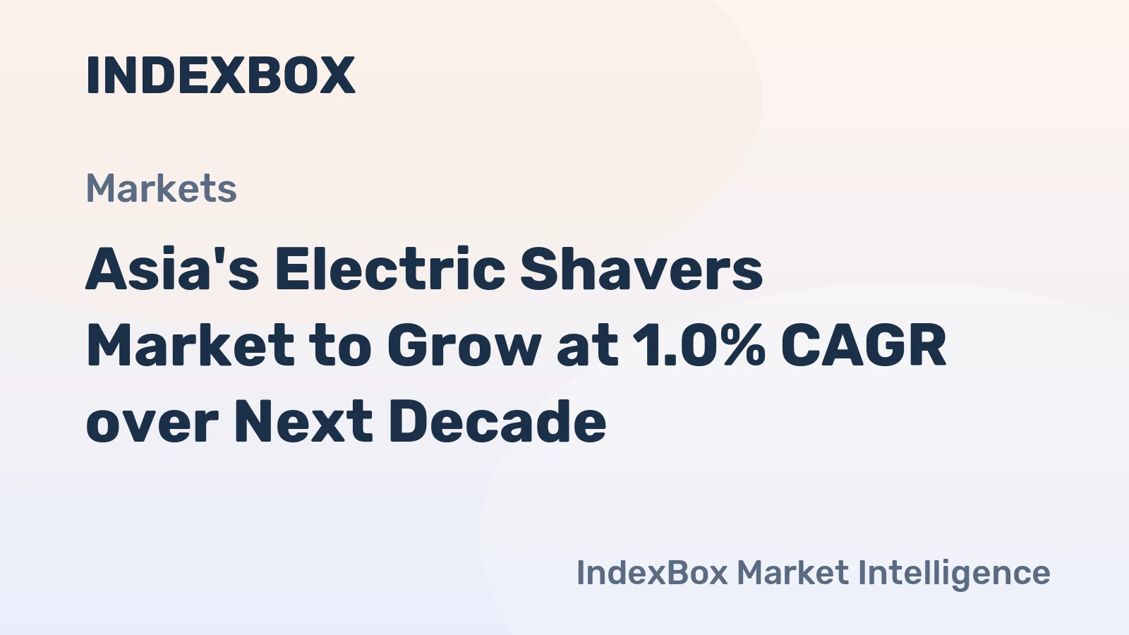 Asia's Electric Shavers Market to Grow at 1.0% CAGR over Next Decade