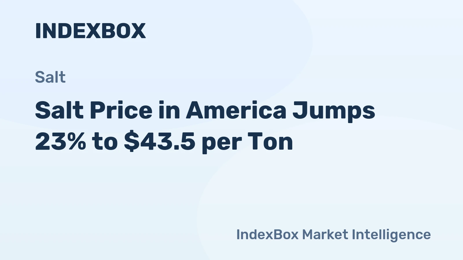 Salt Price in America Jumps 23% to $43.5 per Ton