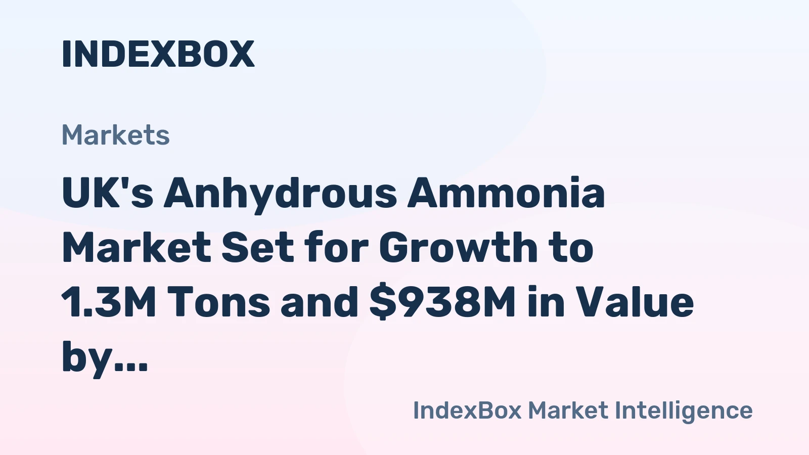 UK's Anhydrous Ammonia Market Set for Growth to 1.3M Tons and $938M in Value by 2035