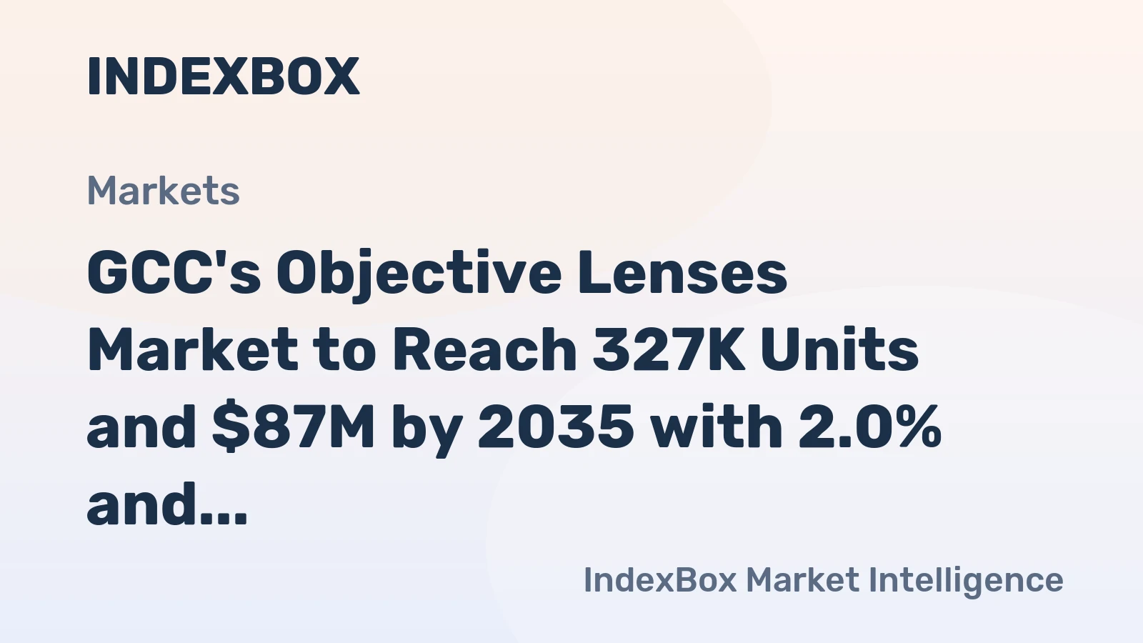 GCC's Objective Lenses Market to Reach 327K Units and $87M by 2035 with 2.0% and 4.3% Growth Rates