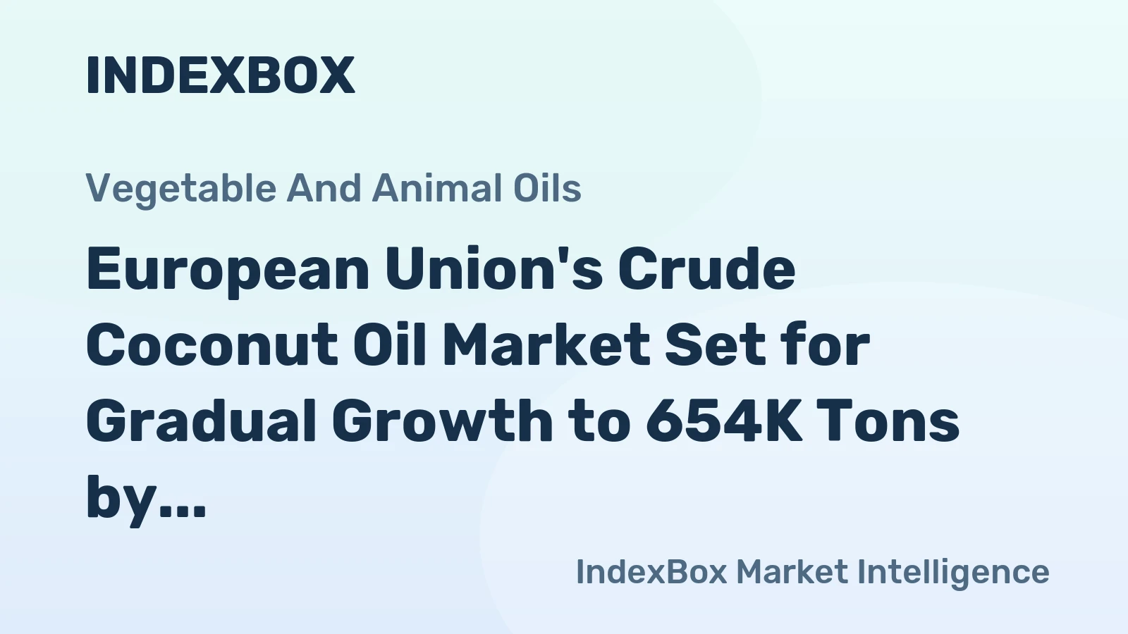 European Union's Crude Coconut Oil Market Set for Gradual Growth to 654K Tons by 2035