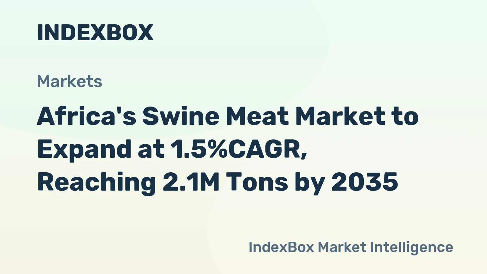Africa's Swine Meat Market to Expand at 1.5%CAGR, Reaching 2.1M Tons by 2035