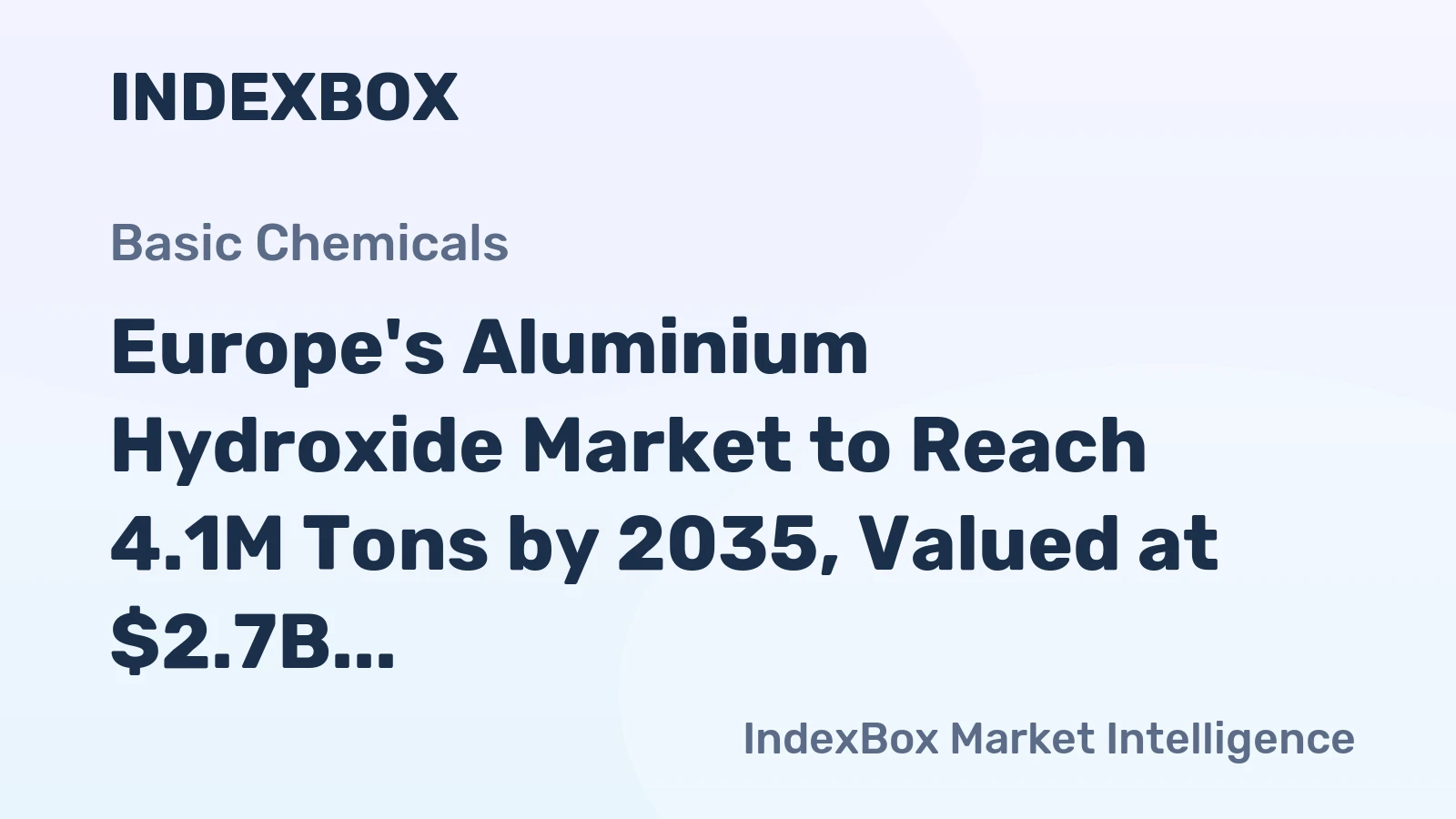 Europe's Aluminium Hydroxide Market to Reach 4.1M Tons by 2035, Valued at $2.7B