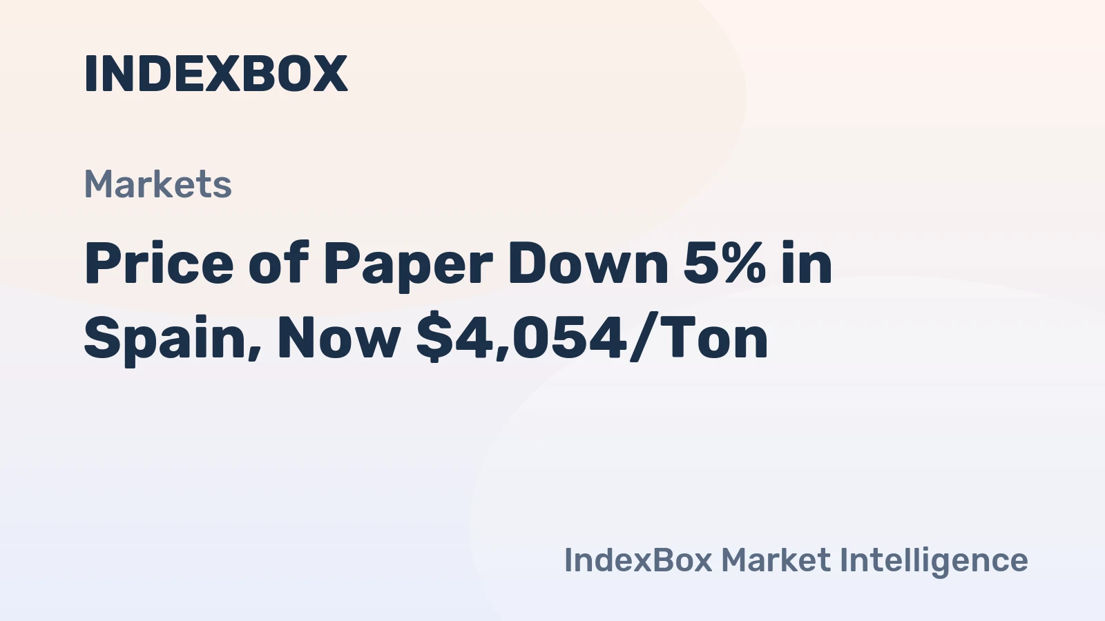 Price of Paper Down 5% in Spain, Now $4,054/Ton