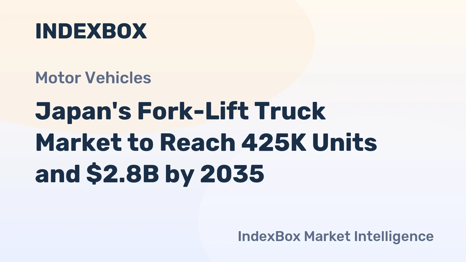 Japan's Fork-Lift Truck Market to Reach 425K Units and $2.8B by 2035