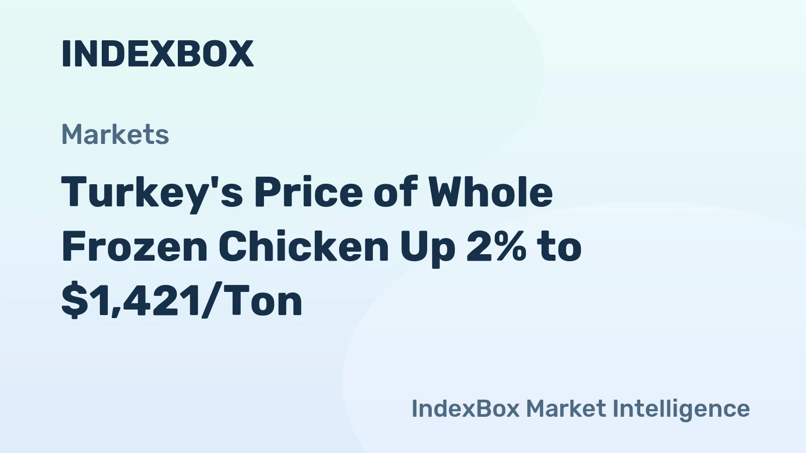 Turkey's Price of Whole Frozen Chicken Up 2% to $1,421/Ton