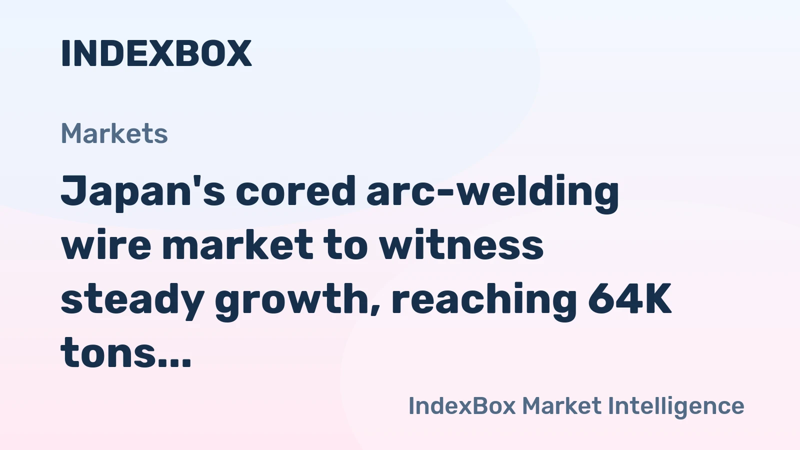 Japan's cored arc-welding wire market to witness steady growth, reaching 64K tons and $119M by 2035