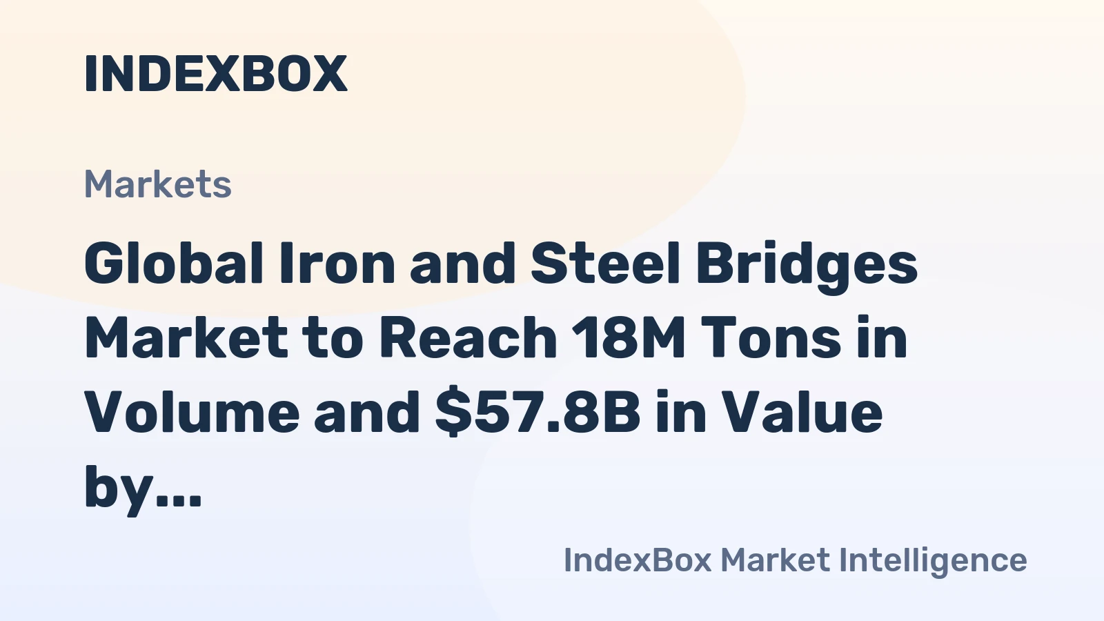 Global Iron and Steel Bridges Market to Reach 18M Tons in Volume and $57.8B in Value by 2035