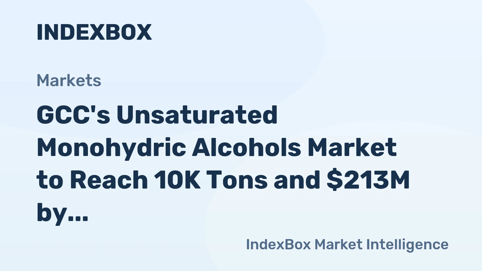 GCC's Unsaturated Monohydric Alcohols Market to Reach 10K Tons and $213M by 2035