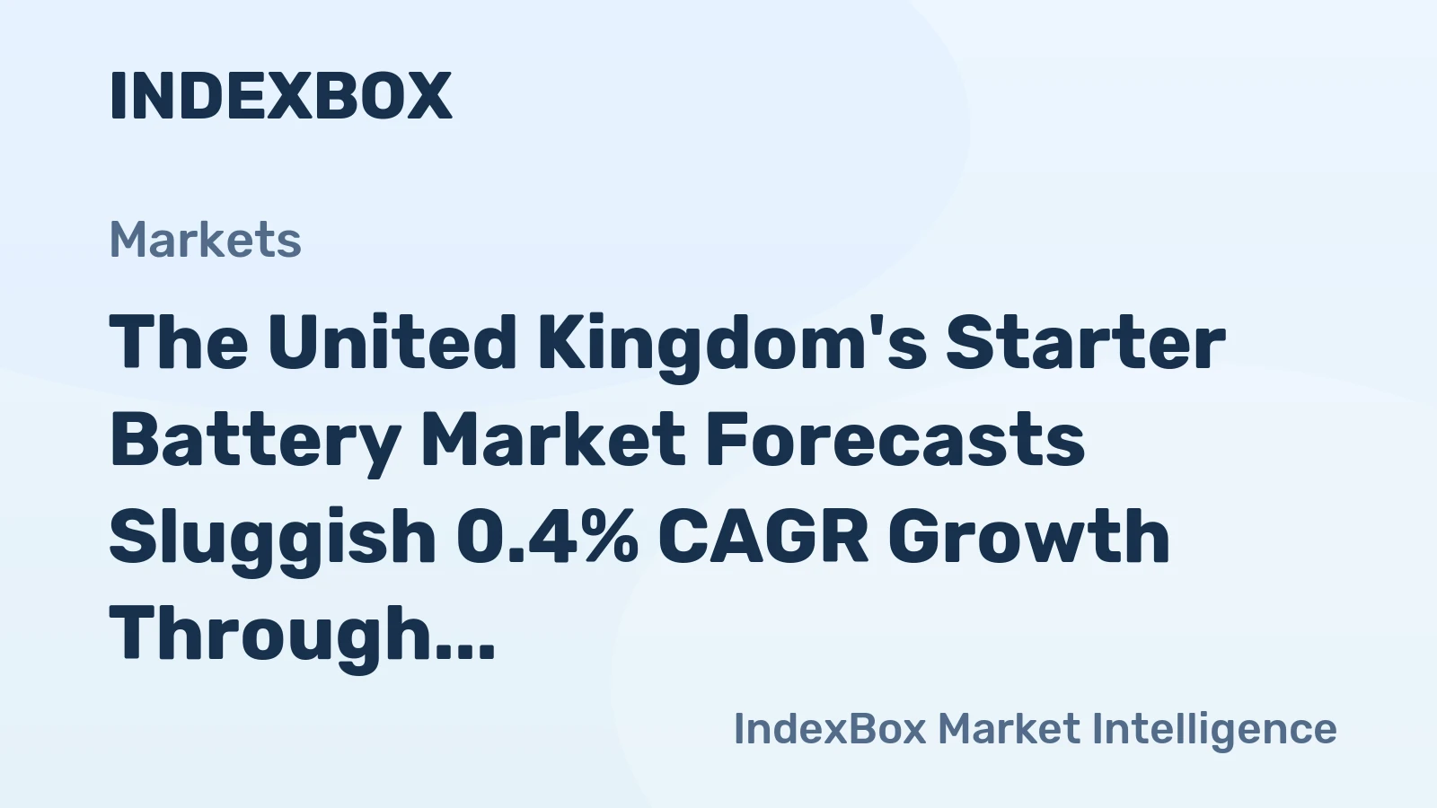 The United Kingdom's Starter Battery Market Forecasts Sluggish 0.4% CAGR Growth Through 2035
