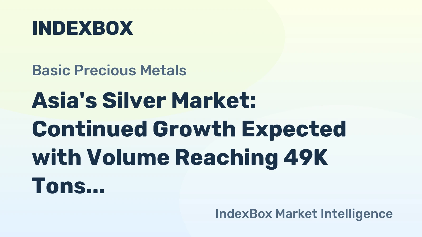 Asia's Silver Market: Continued Growth Expected with Volume Reaching 49K Tons and Value Reaching $36.8B by 2035