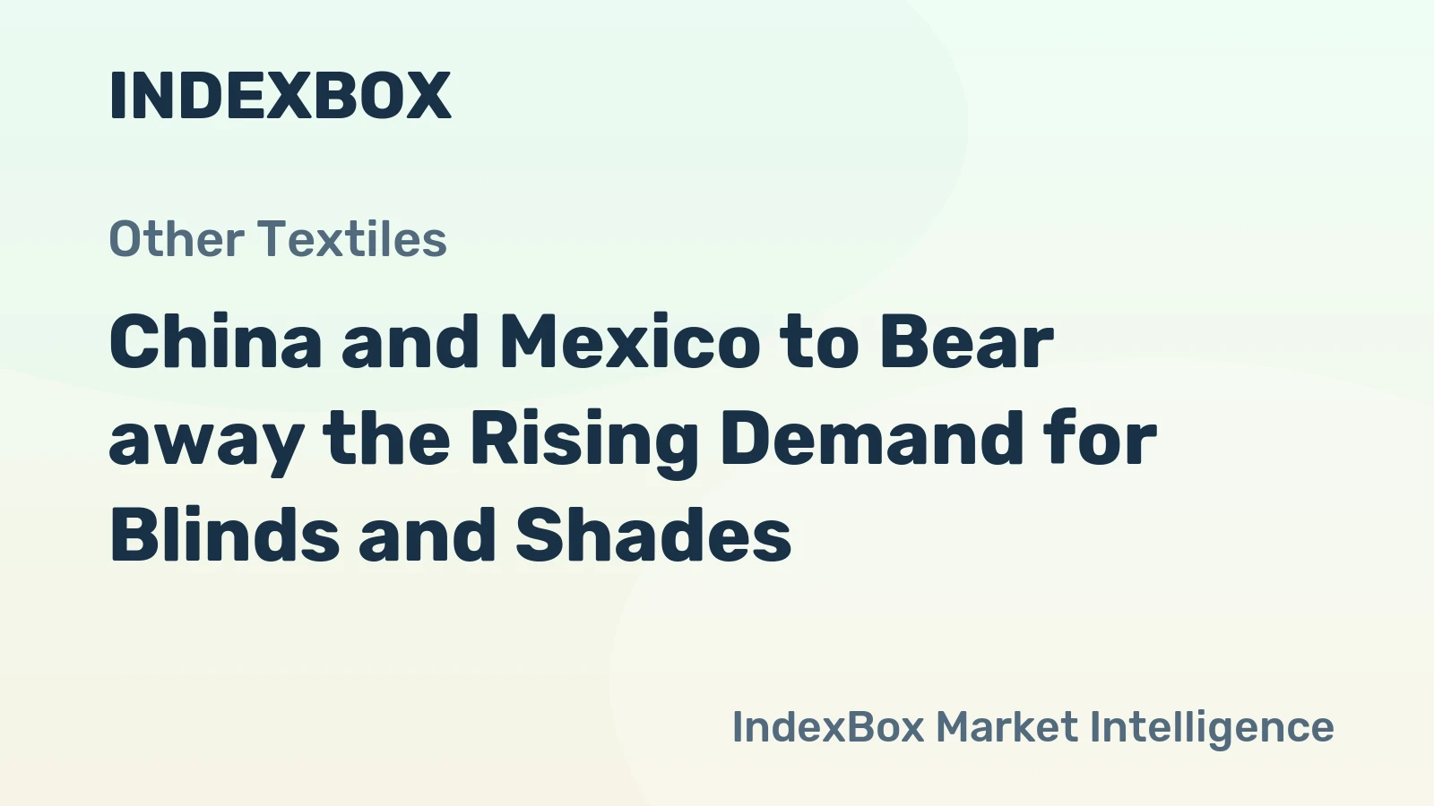 China and Mexico to Bear away the Rising Demand for Blinds and Shades
