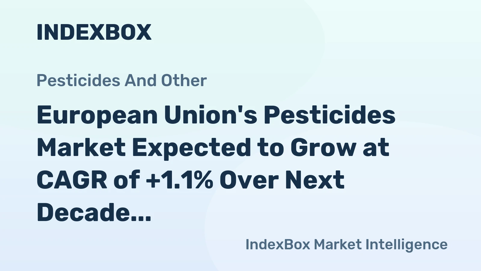 European Union's Pesticides Market Expected to Grow at CAGR of +1.1% Over Next Decade, Reaching $26.3B by 2035