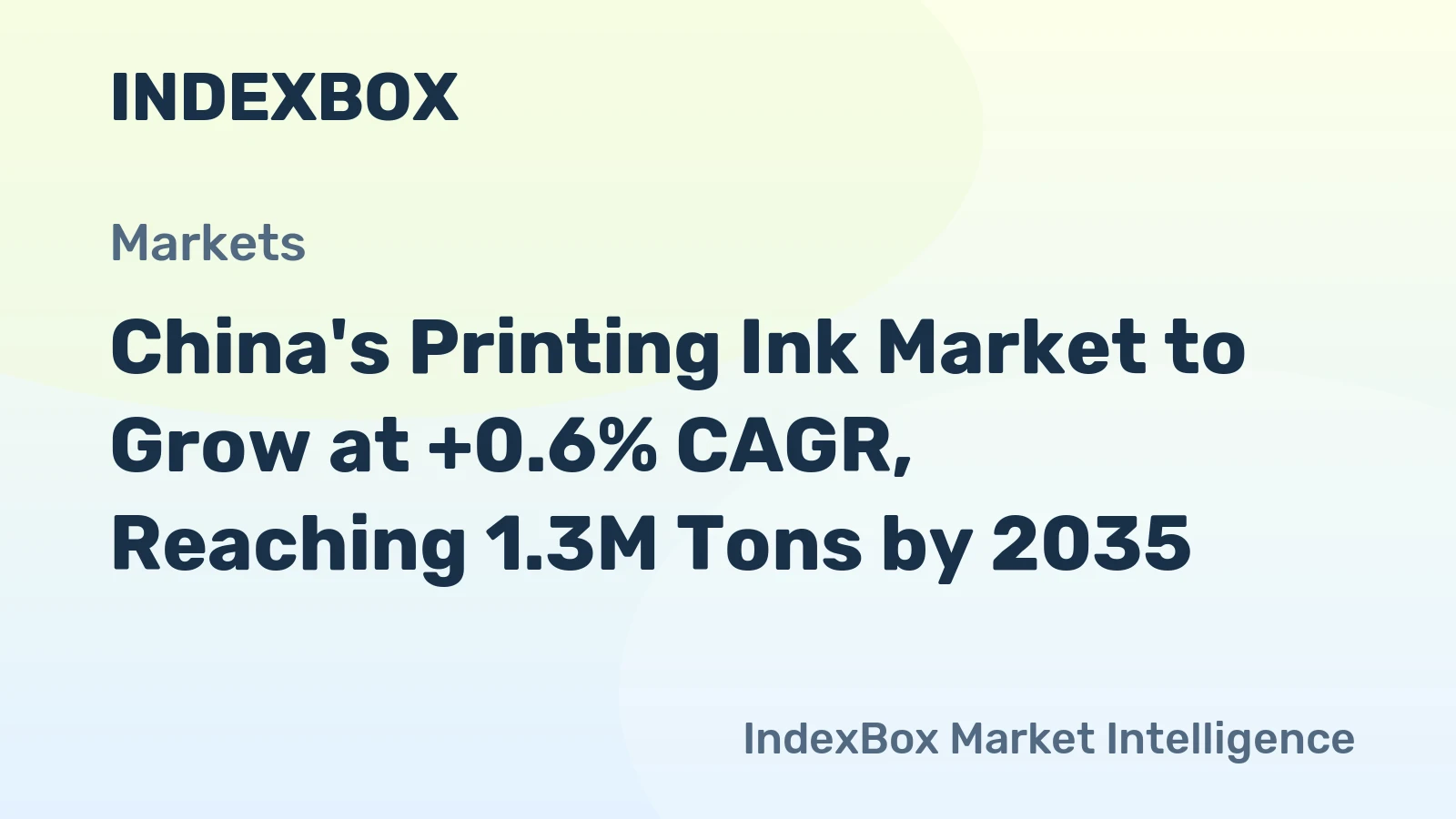 China's Printing Ink Market to Grow at +0.6% CAGR, Reaching 1.3M Tons by 2035