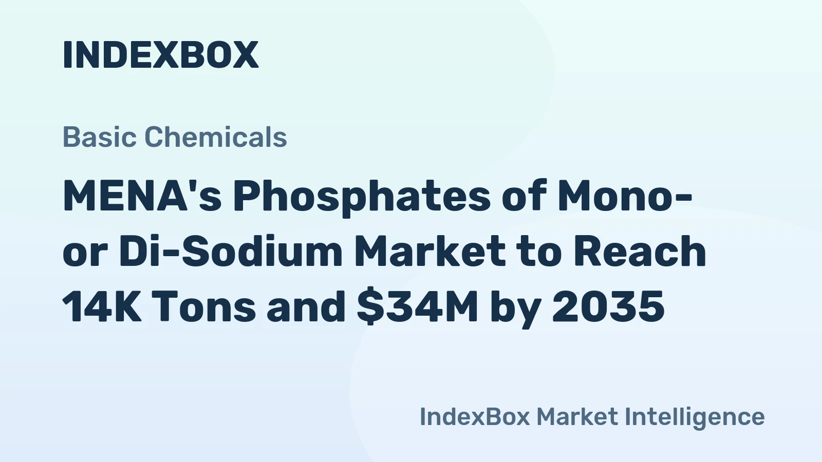 MENA's Phosphates of Mono- or Di-Sodium Market to Reach 14K Tons and $34M by 2035