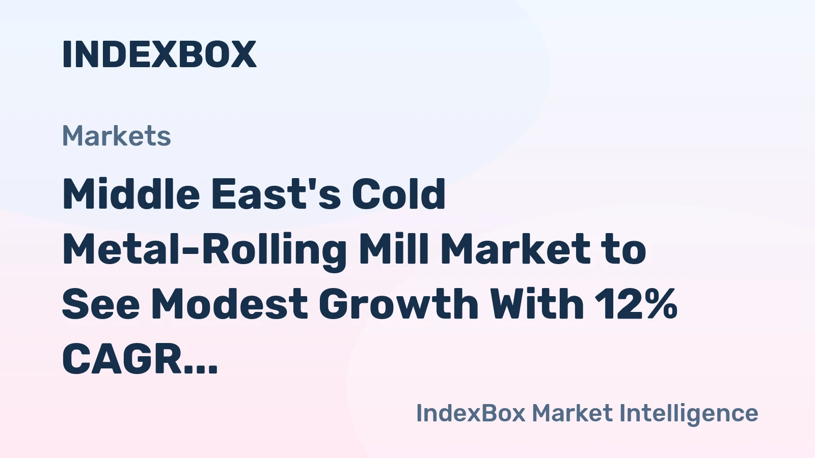 Middle East's Cold Metal-Rolling Mill Market to See Modest Growth With 12% CAGR Through 2035