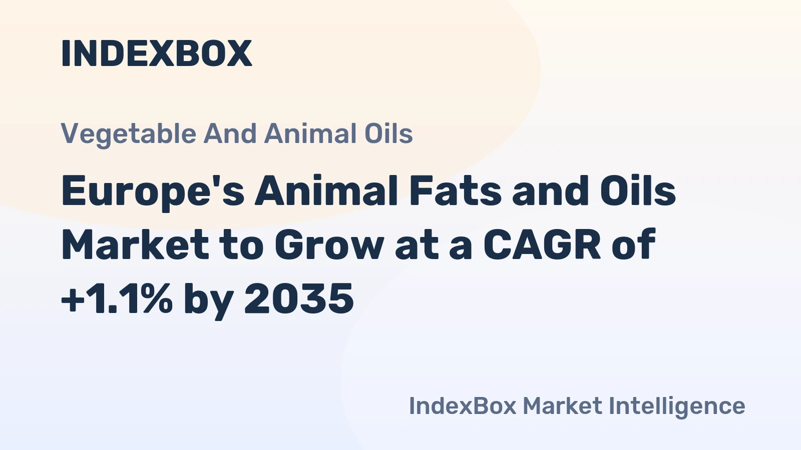 Europe's Animal Fats and Oils Market to Grow at a CAGR of +1.1% by 2035