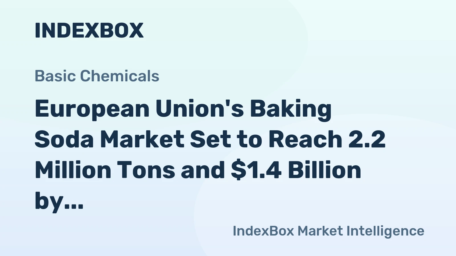 European Union's Baking Soda Market Set to Reach 2.2 Million Tons and $1.4 Billion by 2035