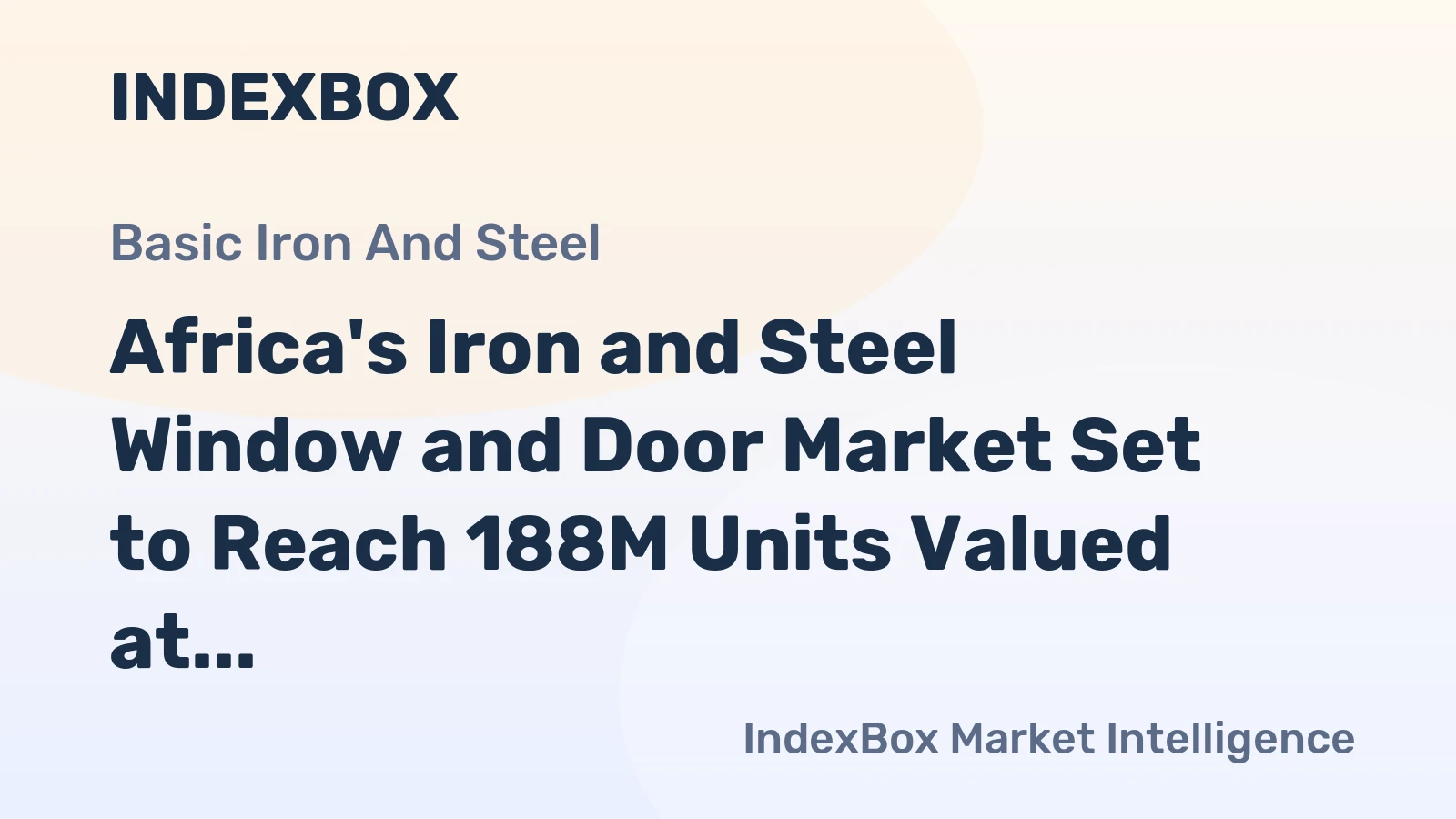 Africa's Iron and Steel Window and Door Market Set to Reach 188M Units Valued at $604M by 2035