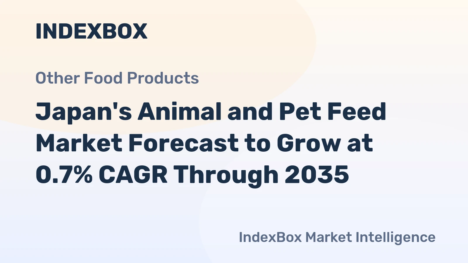 Japan's Animal and Pet Feed Market Forecast to Grow at 0.7% CAGR Through 2035