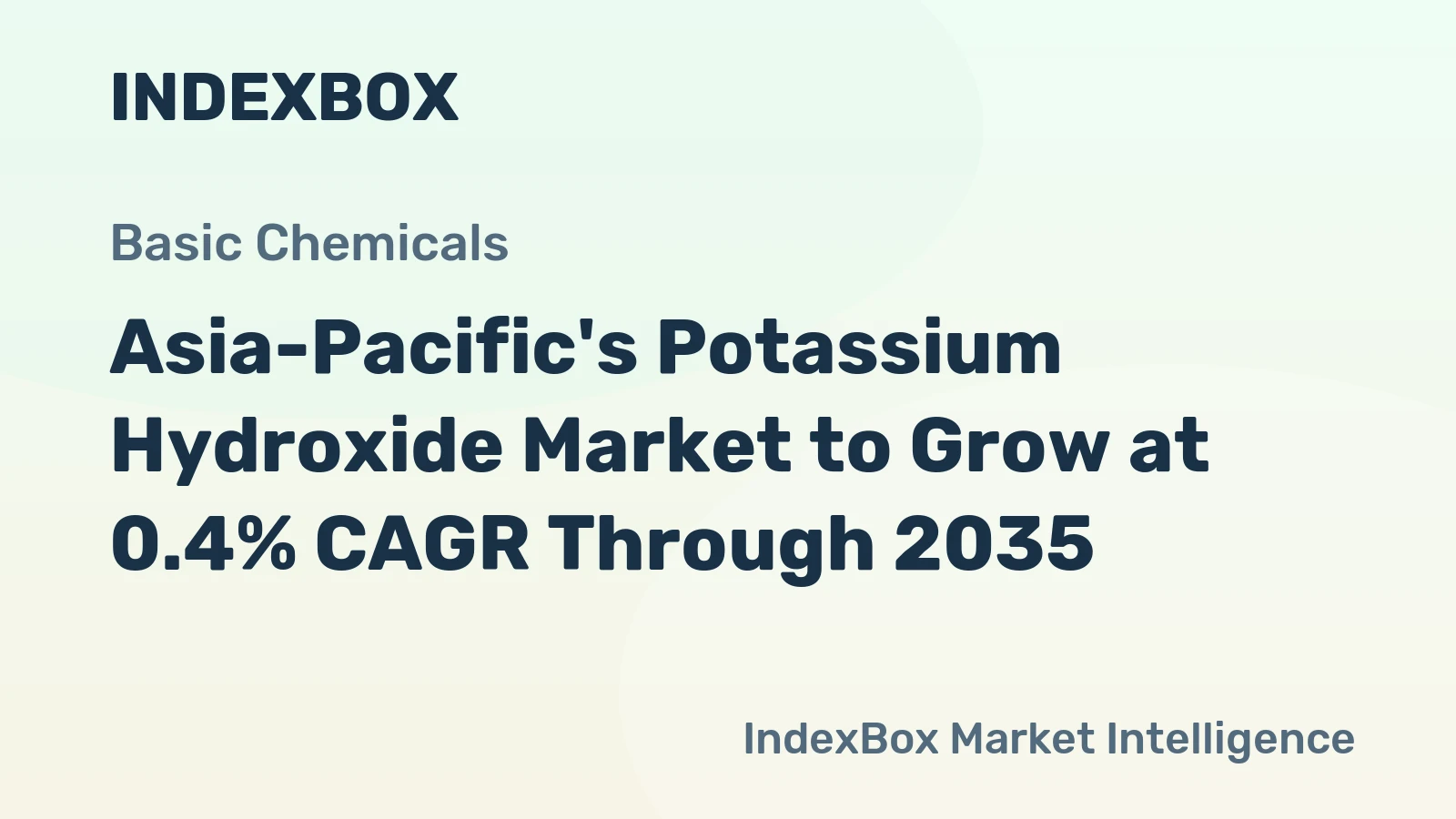 Asia-Pacific's Potassium Hydroxide Market to Grow at 0.4% CAGR Through 2035