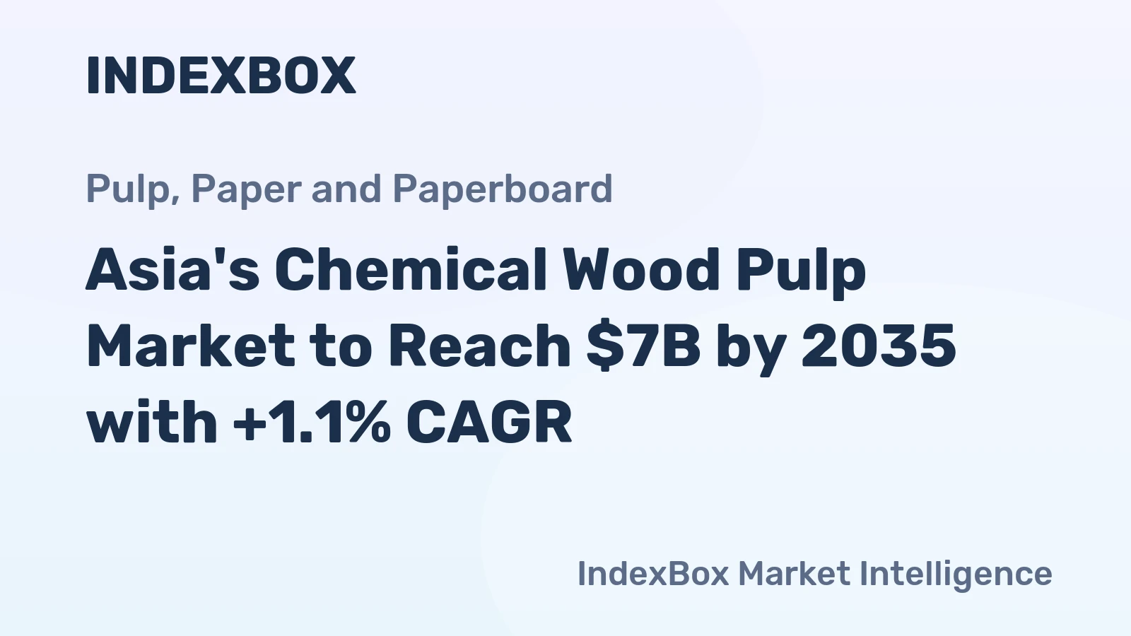 Asia's Chemical Wood Pulp Market to Reach $7B by 2035 with +1.1% CAGR