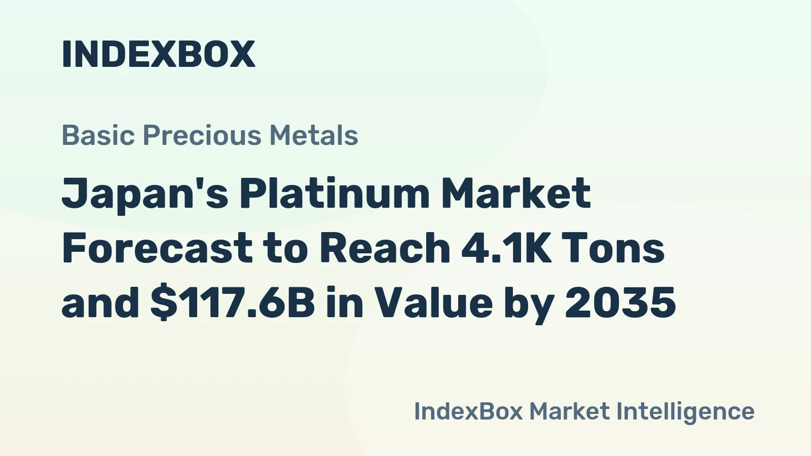 Japan's Platinum Market Forecast to Reach 4.1K Tons and $117.6B in Value by 2035