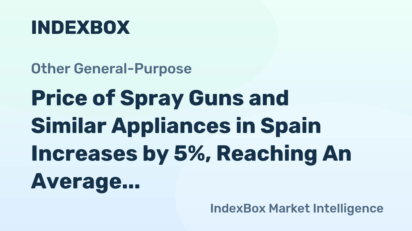Price of Spray Guns and Similar Appliances in Spain Increases by 5%, Reaching An Average of $588 per Thousand Units