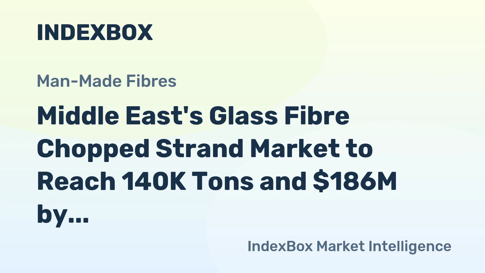 Middle East's Glass Fibre Chopped Strand Market to Reach 140K Tons and $186M by 2035