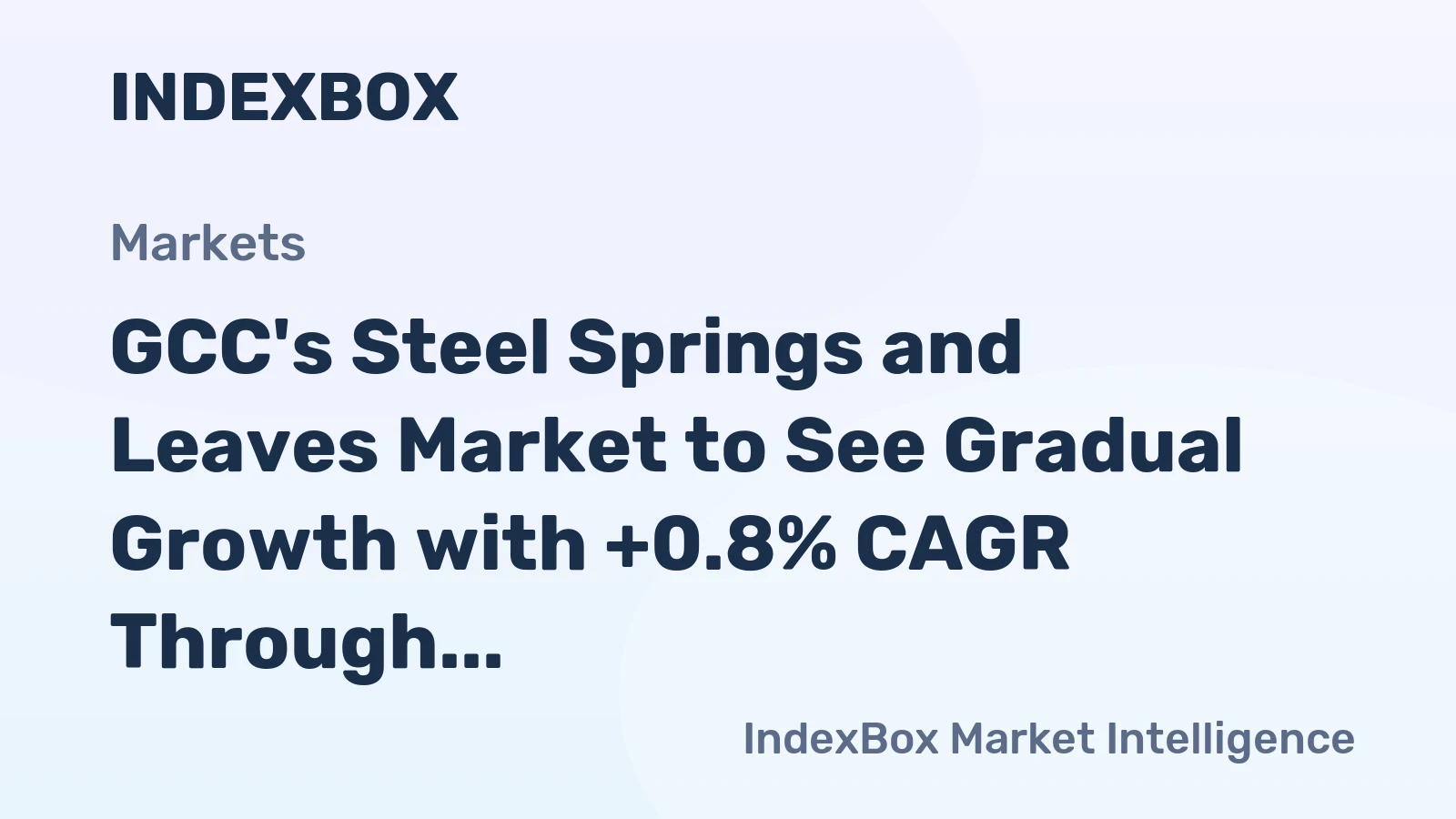 GCC's Steel Springs and Leaves Market to See Gradual Growth with +0.8% CAGR Through 2035