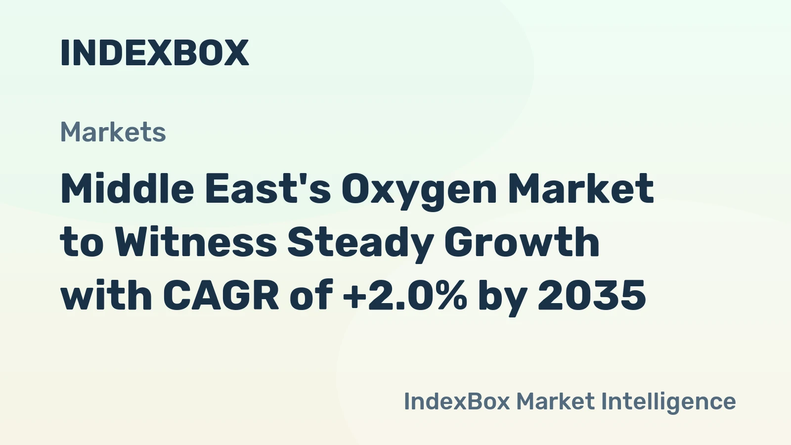 Middle East's Oxygen Market to Witness Steady Growth with CAGR of +2.0% by 2035