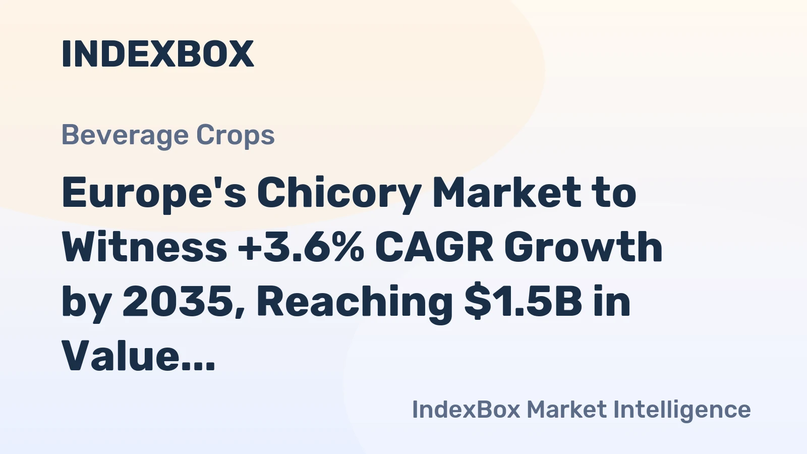 Europe's Chicory Market to Witness +3.6% CAGR Growth by 2035, Reaching $1.5B in Value