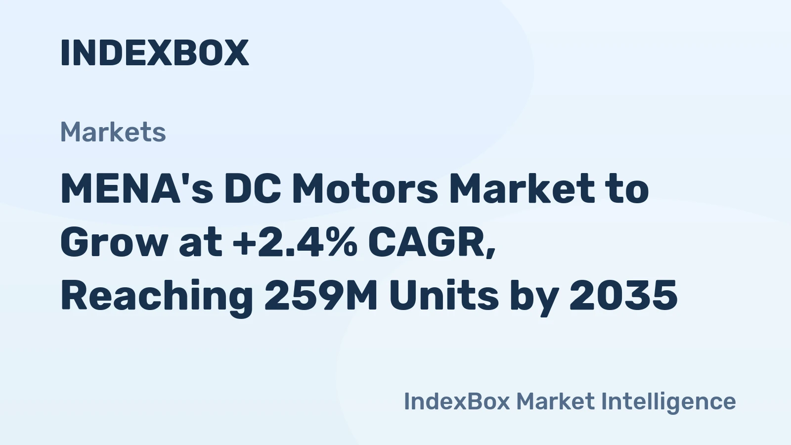 MENA's DC Motors Market to Grow at +2.4% CAGR, Reaching 259M Units by 2035